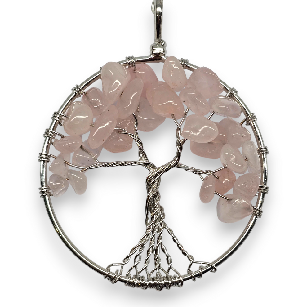 Rose Quartz Tree of Life Suncatcher – Enlightened Emporium